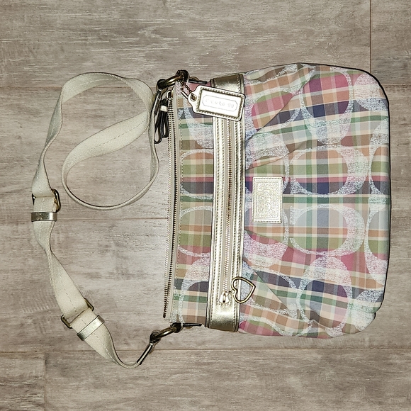 Coach | Bags | Coach Plaid Multicolor Signature Crossbody | Poshmark